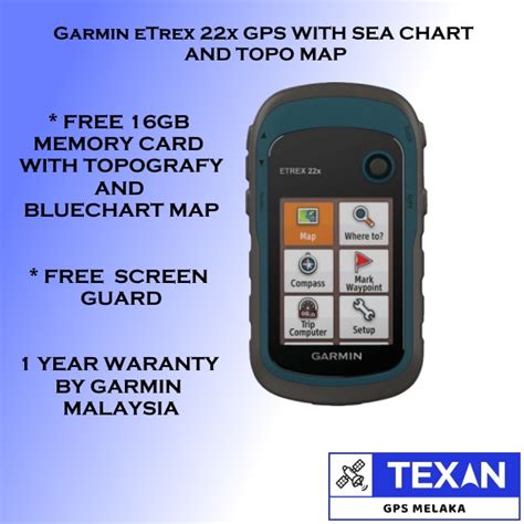 Garmin Etrex 22x Gps Free 32gb Card And Screen Protector Preloaded Sea