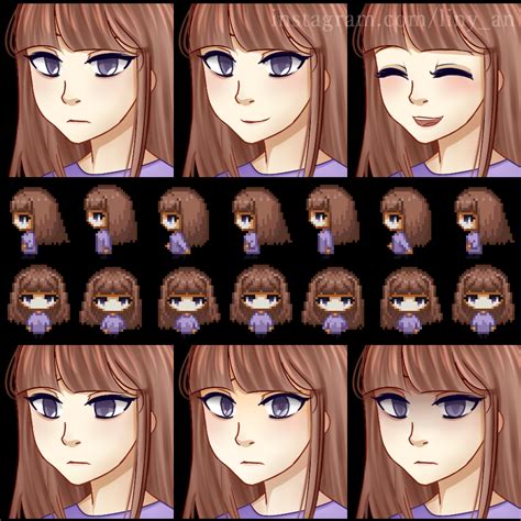RPG Maker Faceset OC Anime Sprite Pixel Art
