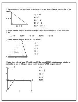 Geometry ACT Prep Top Problems With Area Of Triangles By Acris Learning