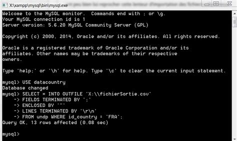 exporter les résultats d une requête mysql dans un fichier