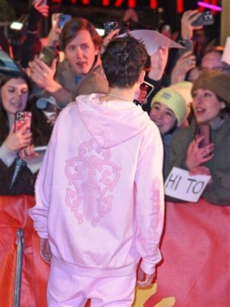 Berlin Film Festival Timothee Chalamet Pink Hoodie