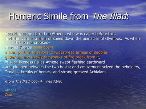 Epic Or Homeric Similes