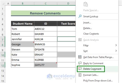 How To Remove Comments In Excel 7 Methods Exceldemy