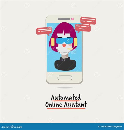 Automated Online Assistant A Virtual Assistant Stock Illustration
