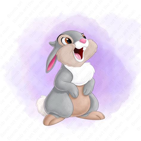 Cute Thumper Clipart Bambi Thumper Png Watercolor Background Instant