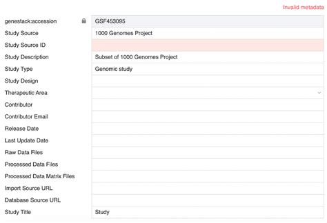 Metadata Editor — Genestack User Tutorials 10 Documentation