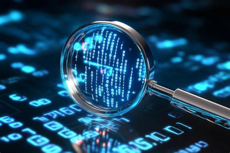 A Magnifying Glass Is Placed Over A Field Of Binary Code Symbolizing
