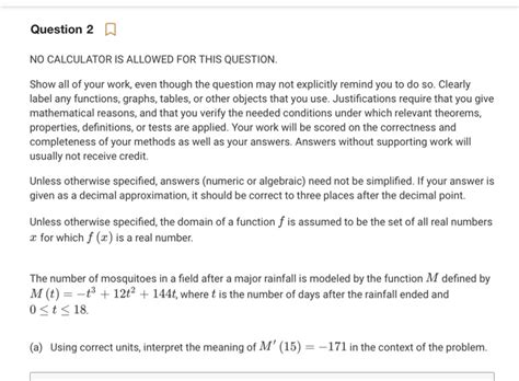 Solved Question A NO CALCULATOR IS ALLOWED FOR THIS Chegg