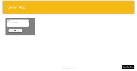 Keeper App Codesandbox