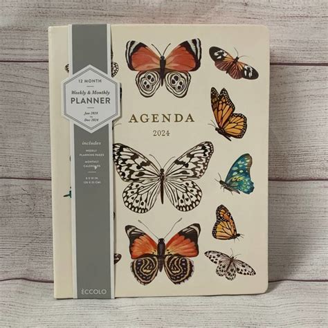 Eccolo Office Eccolo Butterfly Agenda Planner 224 Bound 2 Month