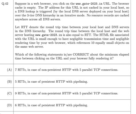 Computer Networks Gate Cse 2023 Question 42