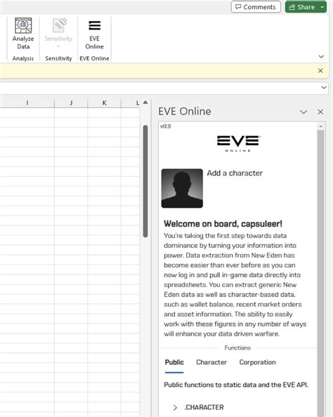 eve online excel add in eve online