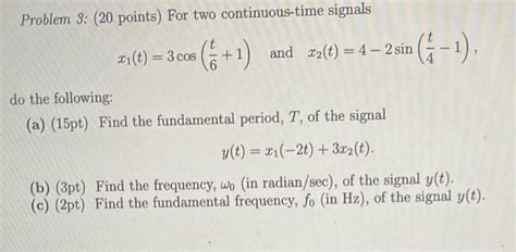 solved problem 3 20 points for two continuous time
