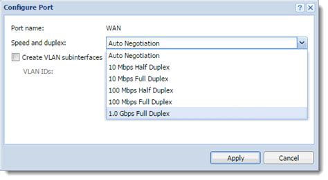 Changing The Speed And Duplex Settings Of Ethernet Interfaces