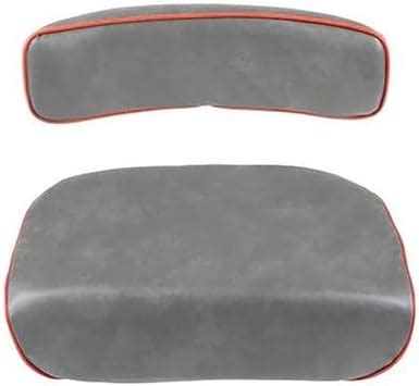 Seat Cushion And Backrest Gray With Red Trim Fits Massey