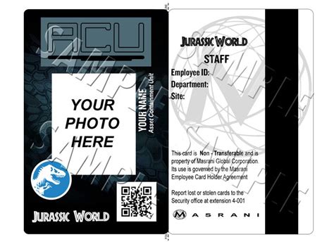 Jurassic World And Acu Id Badge Customizable By Paulelderdesign