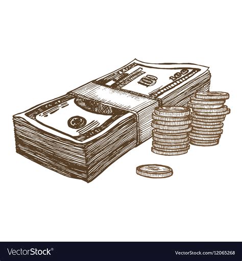Money Hand Draw Sketch Royalty Free Vector Image