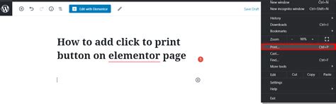 How To Add Click To Print Button On Elementor Page In Seconds Element