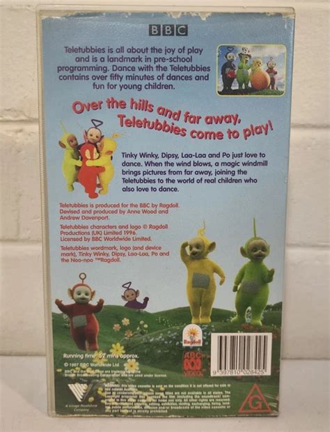 Teletubbies Dance With The Teletubbies Vhs Tape Vintage 1997 Abc Pal