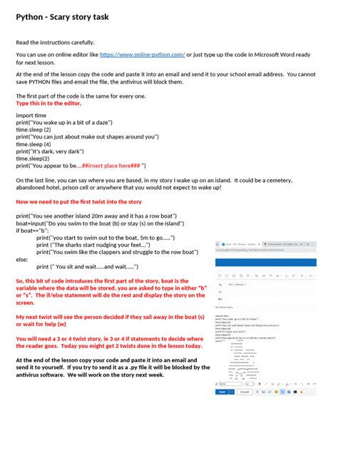 Python Scary Story Instructions Pdf