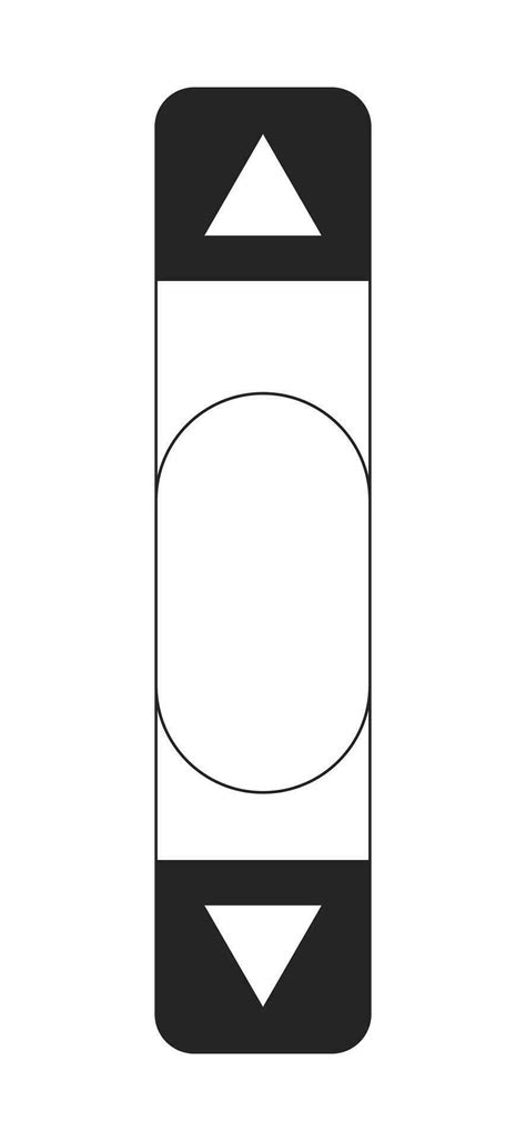 Vertical Scroll Bar Black And White 2d Line Cartoon Object Old Fashioned Style Scroller Web