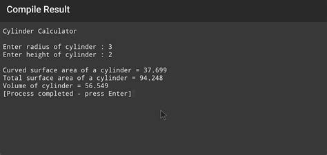 c program for making cylinder calculator programmer portfolio medium
