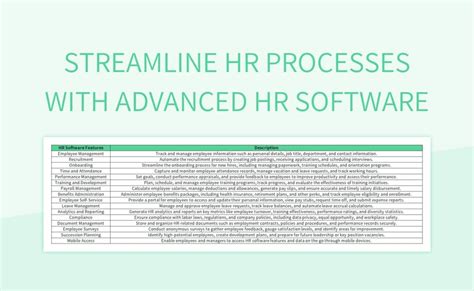 Streamline Hr Processes With Advanced Hr Software Excel Template And