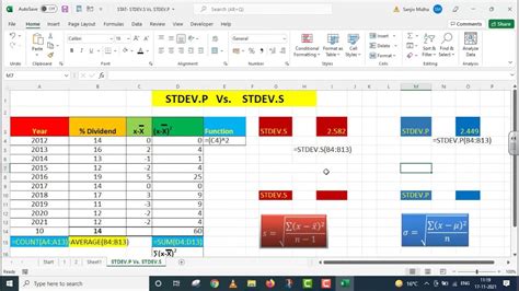 Stdev P Vs Stdev S Function Youtube