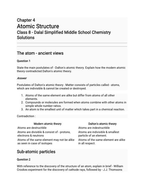 Chapter 4 Atomic Structure Pdf Atoms Proton