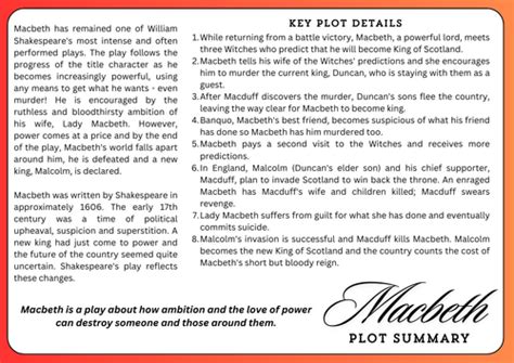 Macbeth Plot Summary Teaching Resources