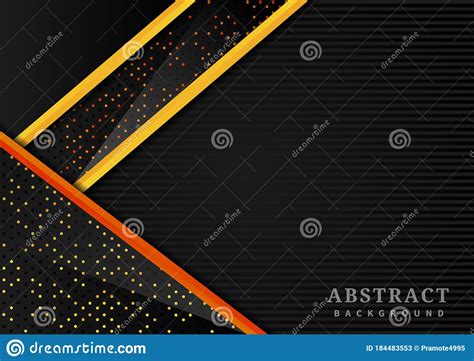 Abstract Triangle Geometric Overlap Layer With Glitter And Glowing Dots On Black Background