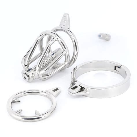 Metal Spiked Chastity Cage With Silicone Urethral Catheter Spikedchastity