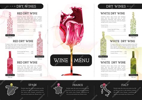 Premium Vector Wine Menu Design With Alcohol Ink Texture Marble