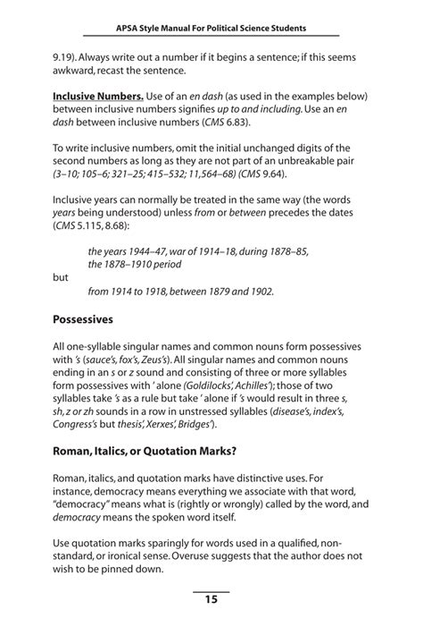 Style Manual For Political Science Apsa Download Printable PDF Templateroller