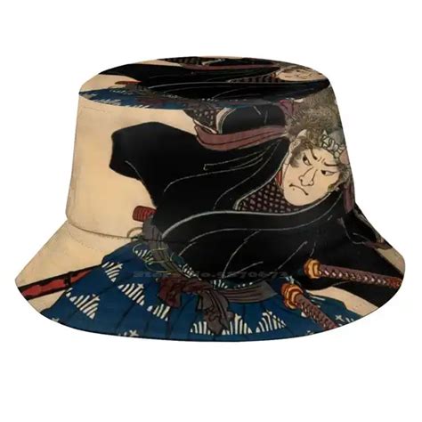 Traditional Ukiyo E Samurai Warrior Art Bucket Hat Samurai Code