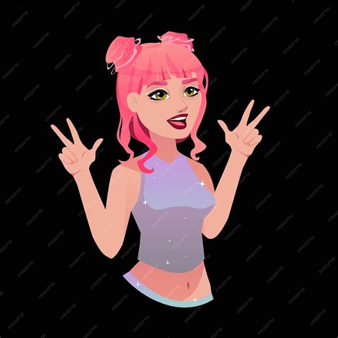 Premium Vector A Cute Girl Full Body Cartoon Character Poses