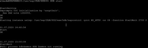 Fail Process Hdbdaemon Hdb Daemon Not Running Sap Community