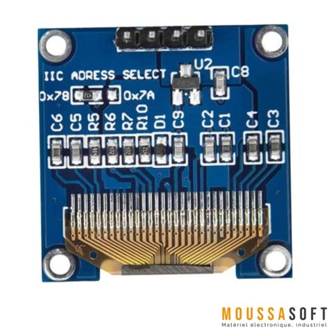 Afficheur Oled 096 128x64 I2c Bleu Maroc Moussasoft
