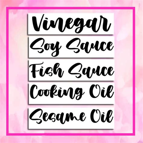 Condiments Sticker Labels Bottles And Jars Not Included Lazada Ph