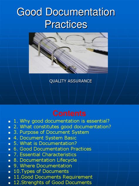 good documentation practices pdf quality assurance quality business