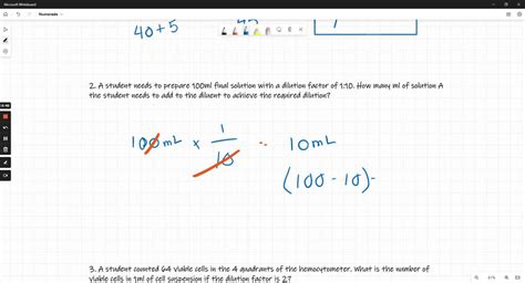 solved q4 in the formula t0 calculate cells ml total cell number in