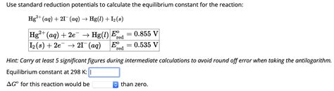 Solved Chem 1a 1b 1c 4a 4b 4c Use Standard Reduction