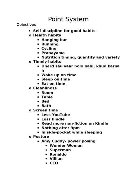 Point System Pdf