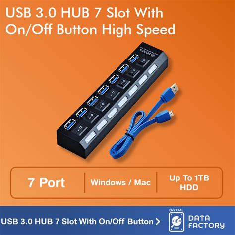 Jual USB 3 0 Hub 7 Port With On Off High Speed USB Hub 7 Slot Splitter Shopee Indonesia