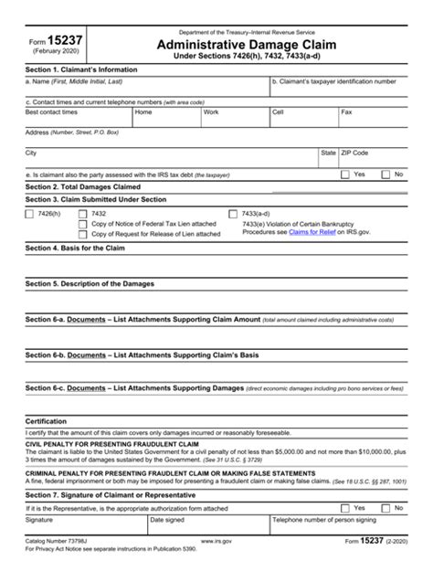 Irs Form 15237 Fill Out Sign Online And Download Fillable Pdf
