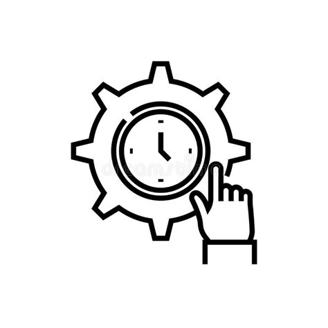Clock Settings Line Icon Concept Sign Outline Vector Illustration Linear Symbol Stock Vector