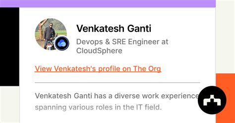 Venkatesh Ganti Devops And Sre Engineer At Cloudsphere The Org