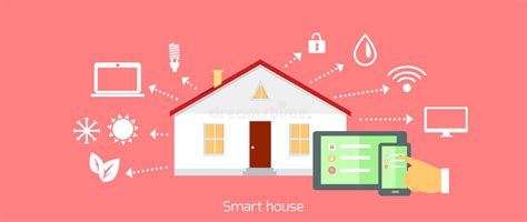 Smart House Concept Icon Flat Design Stock Vector Illustration Of Conditioning Administration