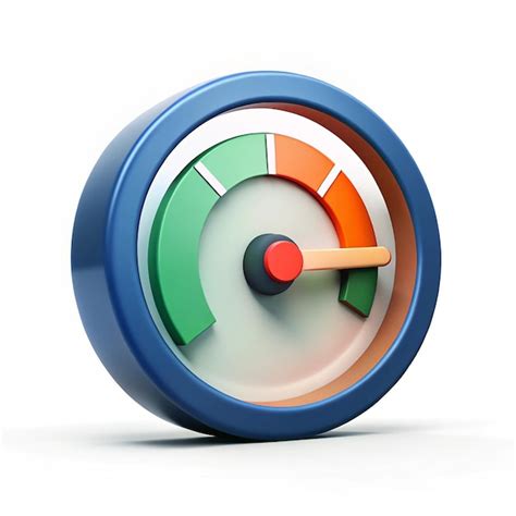 3d speed icon speedometer object with increasing value on white background isolated object time