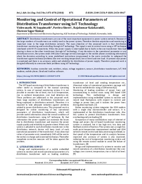 Pdf Monitoring And Control Of Operational Parameters Of Distribution Transformer Using Iot